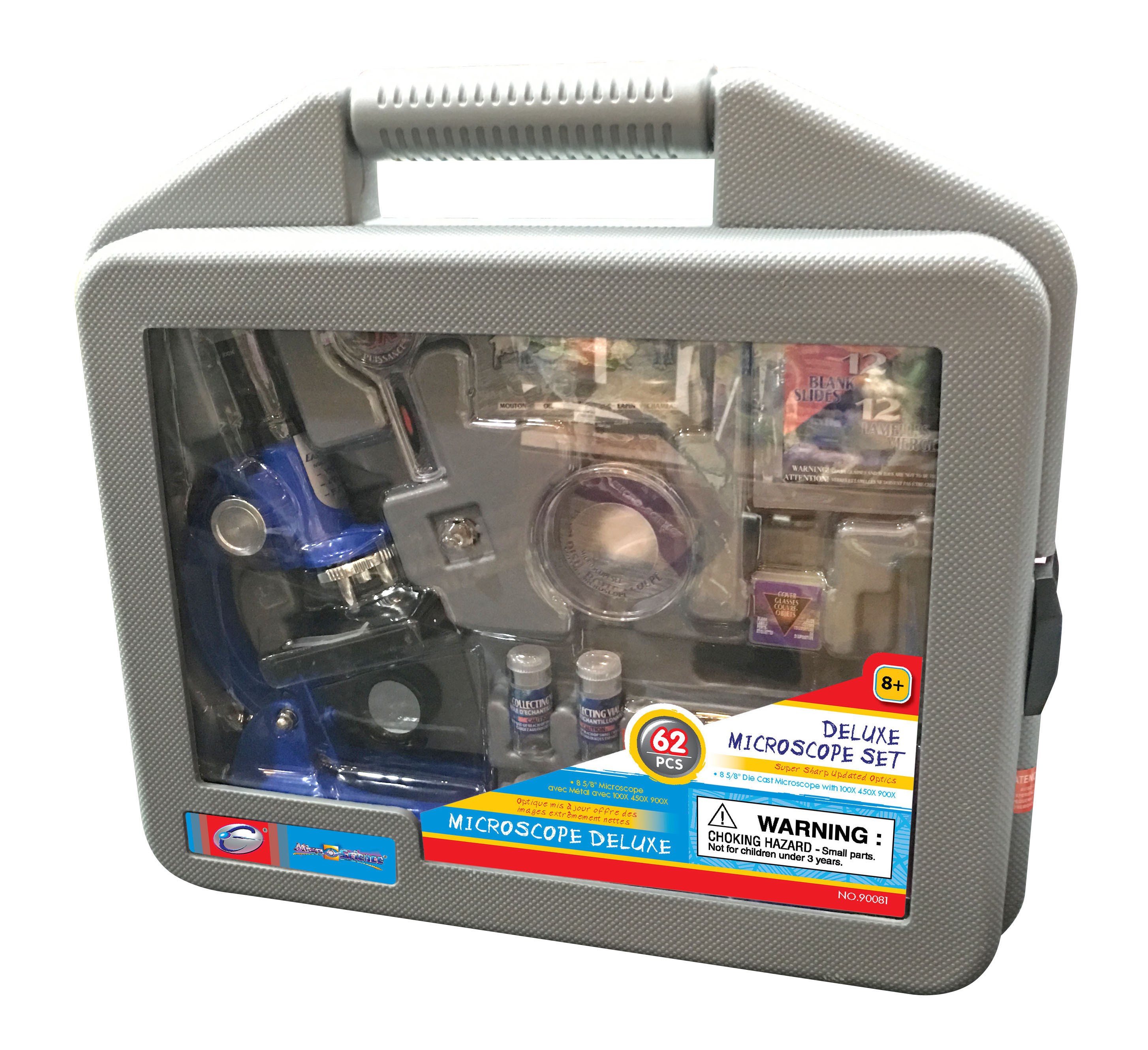 Microscope de luxe 900x en mallette 62 pièces | Passe-Temps 3000
