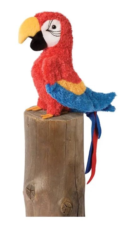 'GABBY' PERROQUET ROUGE, 8" | Passe-Temps 3000