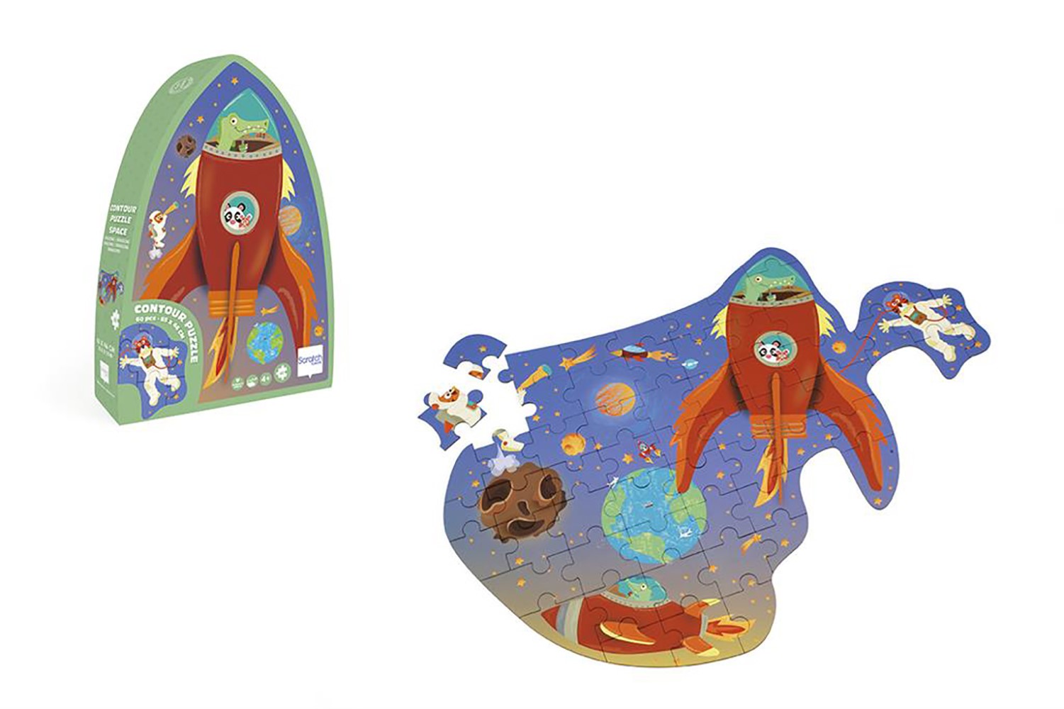 SCRATCH - CASSE-TÊTE CONTOUR ESPACE - 60 mcx | Passe-Temps 3000