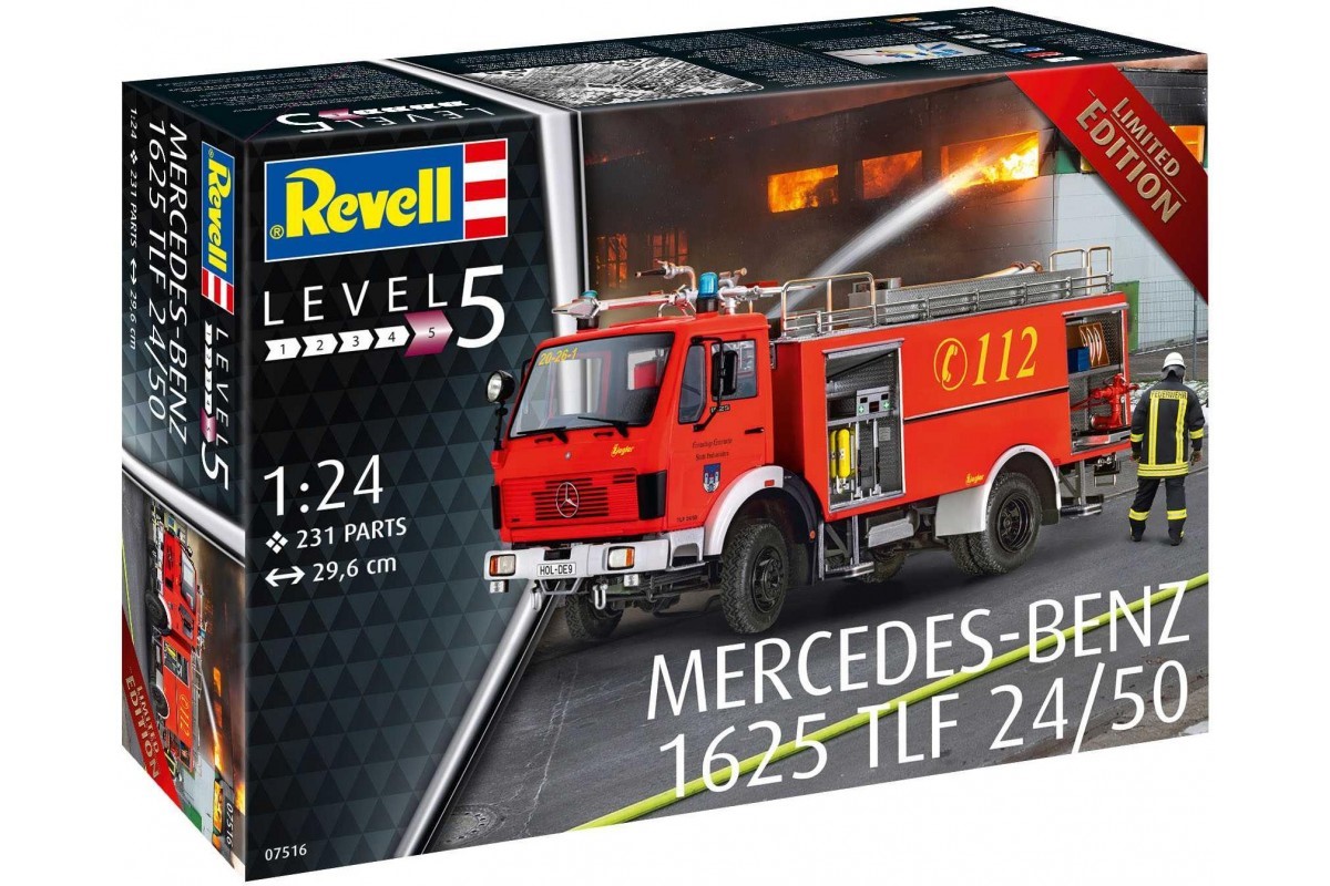 1:24 - MERCEDES-BENZ 1625 TLF 24/50 (CAMION POMPIER) | Passe-Temps 3000