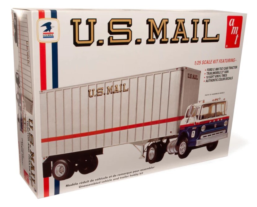 1:25 - FORD C600 US MAIL TRUCK AVEC TRAILER USPS | Passe-Temps 3000